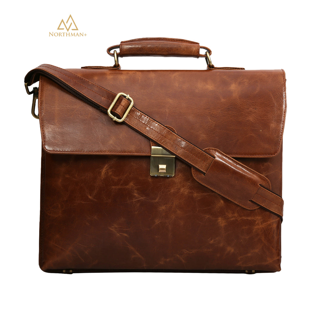 Slim Laptop bag in Tan Brown : The Professor Bag – Northman Plus